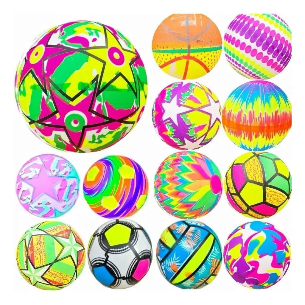 KIT 6/10/15/20/25 Bola De Praia Vinil Inflavel Colorida Plastico ...