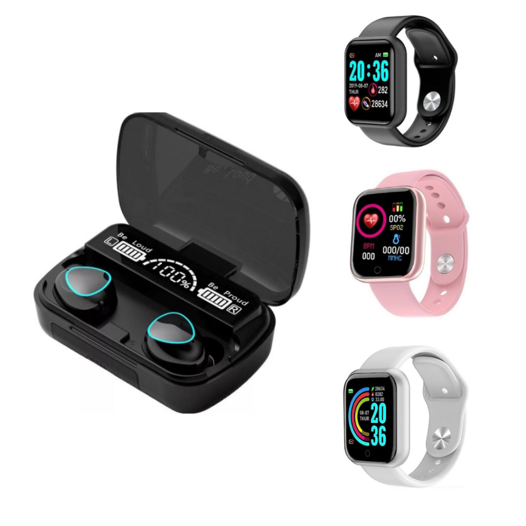 Kit Fone de Ouvido sem Fio M30 V5.3 Zero Delay Dual Mode + Relógio ...