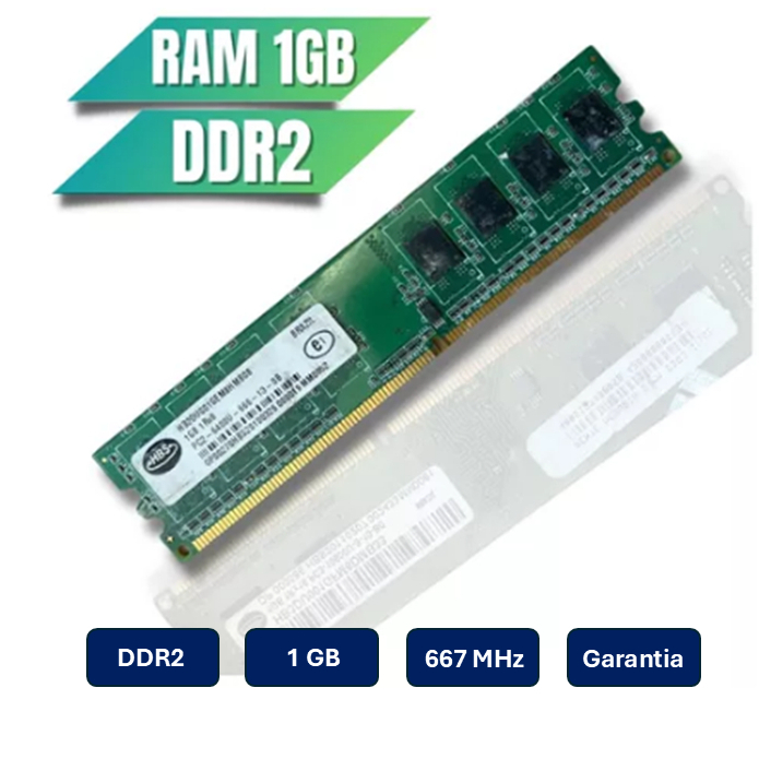 Memória DDR2 1GB / 667 MHz - Diversas Marcas | Shopee Brasil