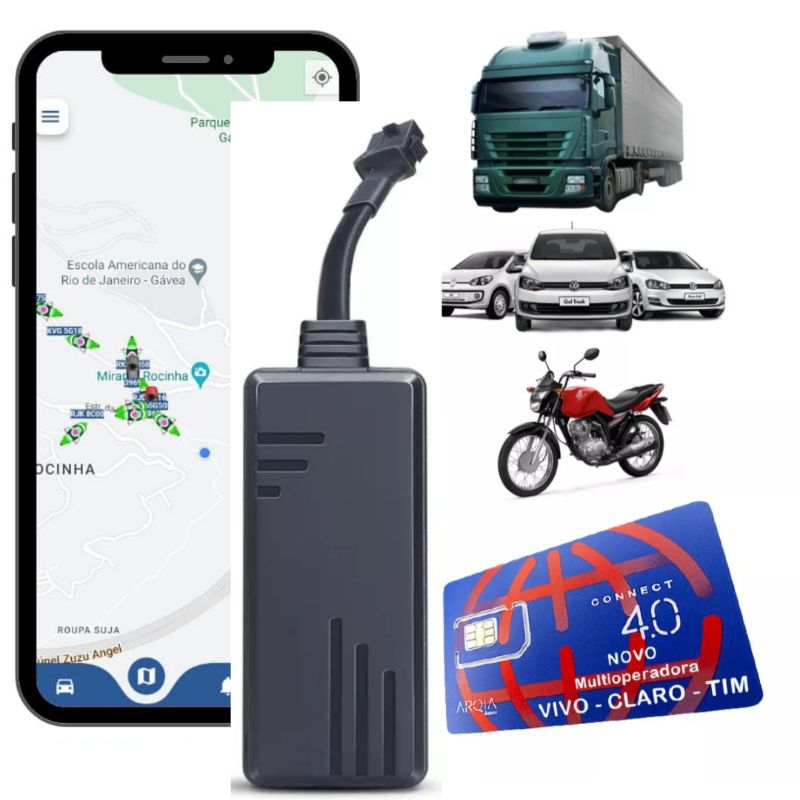 Rastreador Veicular 4G, para moto e carro, mas chip de multi operadora e APP, faz bloqueio do ...