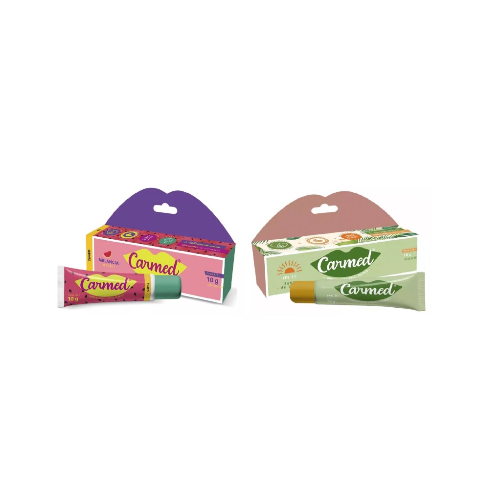 Carmed Hidratante labial lip balm Melancia + Carmed Agua de Coco ...