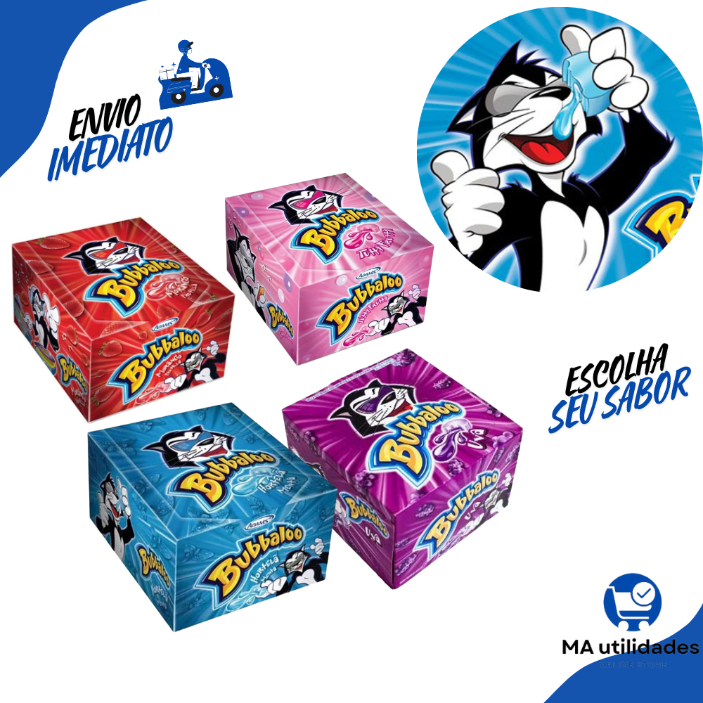 Caixa Chiclete Bubbaloo C/ 60 Babalu 300g Mondelez Morango Menta Tutti ...