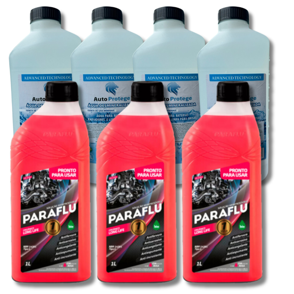 Kit 3 Paraflu Concentrado Rosa + 4 Água Desmineralizada | Shopee Brasil