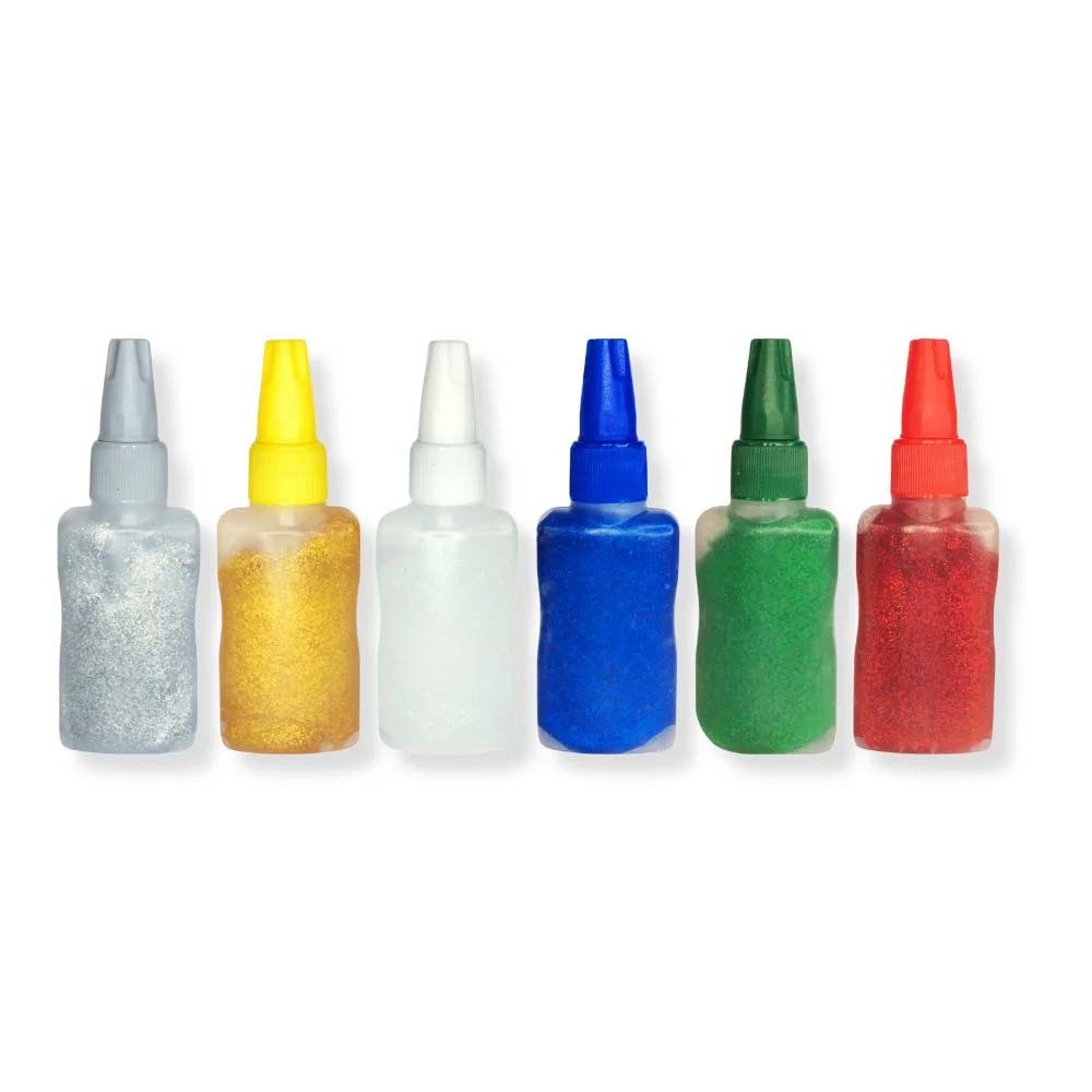 Cola Colorida Gliter 6 Cores 25 Gramas Cada Glitter Futuro | Shopee Brasil