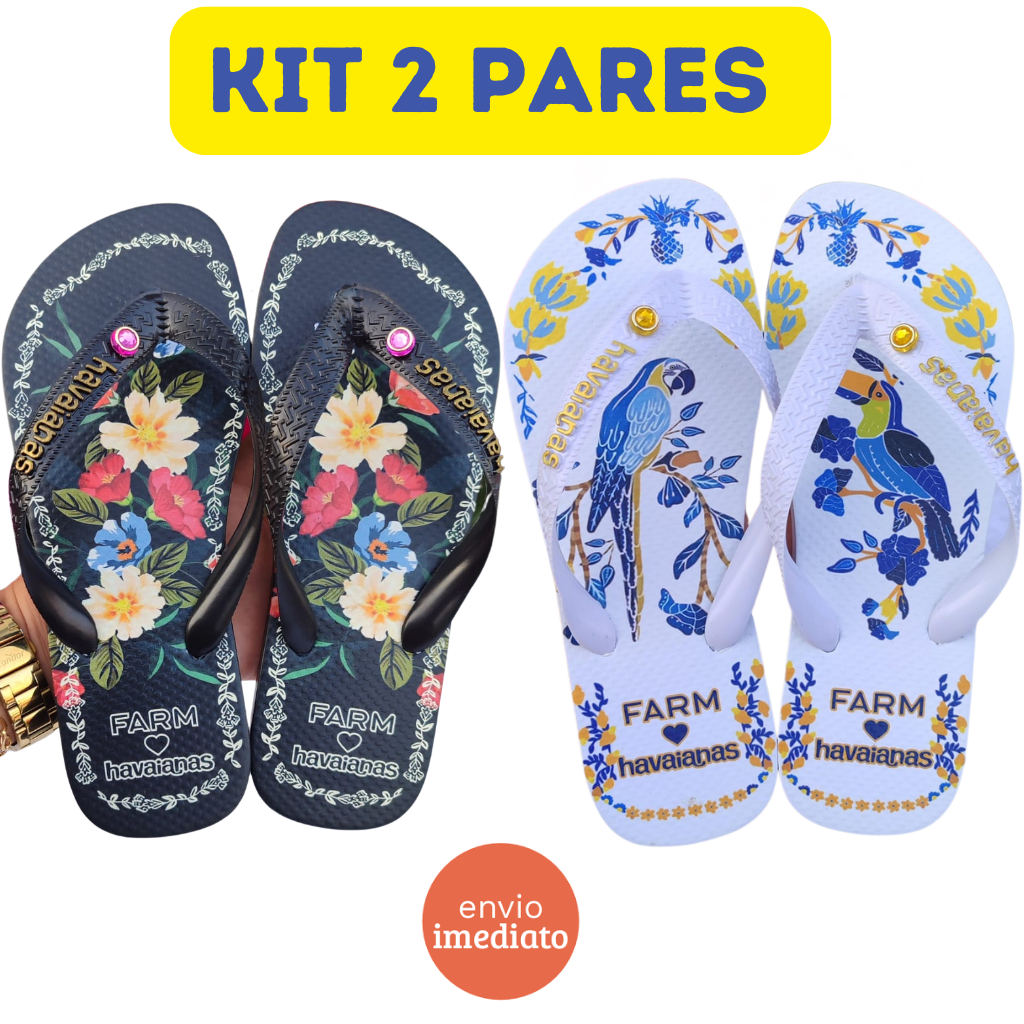 Chinelo Farm Havaianas Verão Macio de dedo | Shopee Brasil