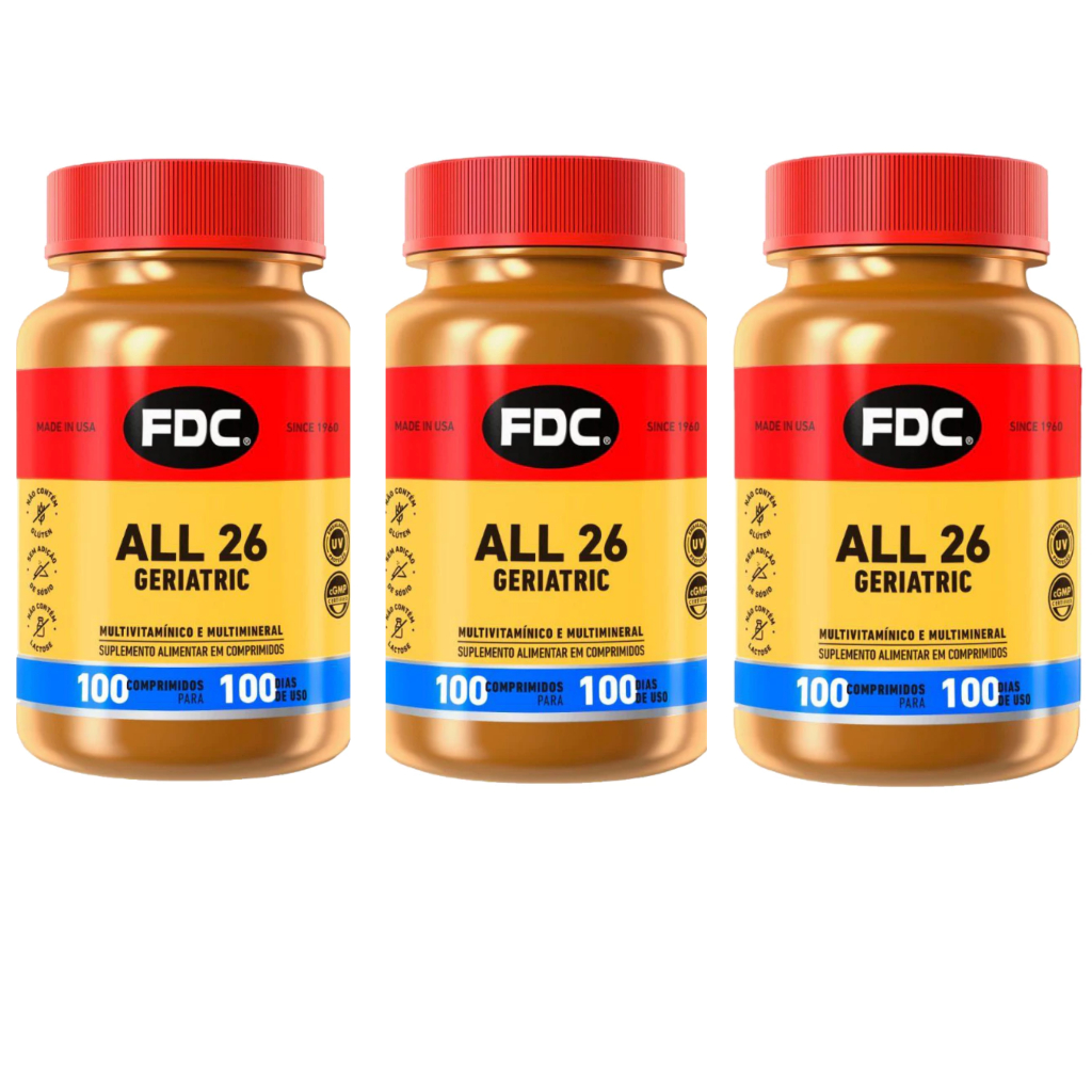 Multivitamínico All 26 Geriatric Polivitamínico Fdc 100 Comp Importado Usa | Shopee Brasil
