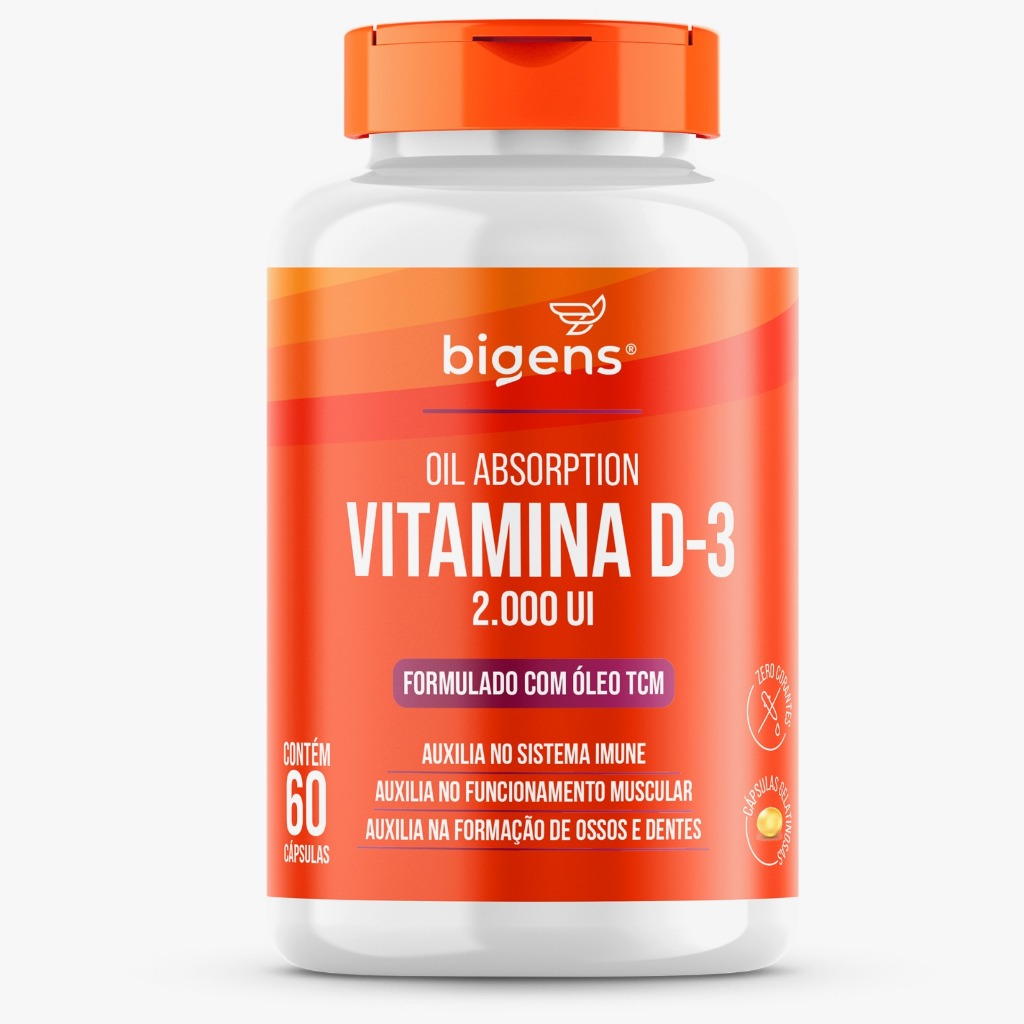 BIGENS VITAMINA D3 2000 UI COM TCM 400MG/60 CAPS BIOGENS | Shopee Brasil