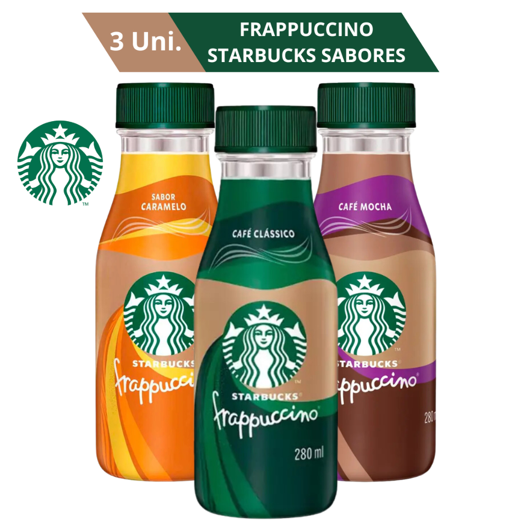 Frappuccino Starbucks 280ml Sabores Clássico Caramelo e Mocha | Shopee Brasil