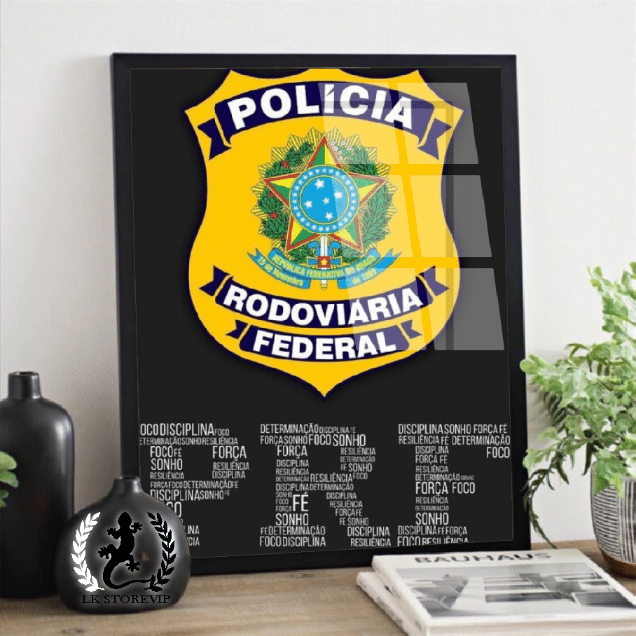 Quadro Decorativo Placa PRF Policia Rodoviária Pf Prf Federal ...