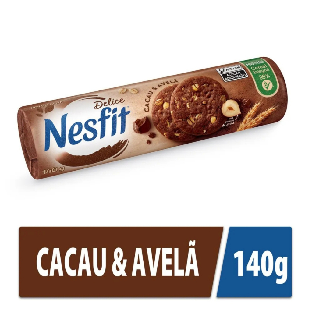 Biscoito Nesfit Delice Cacau e Avelã 140g Nestlé | Shopee Brasil