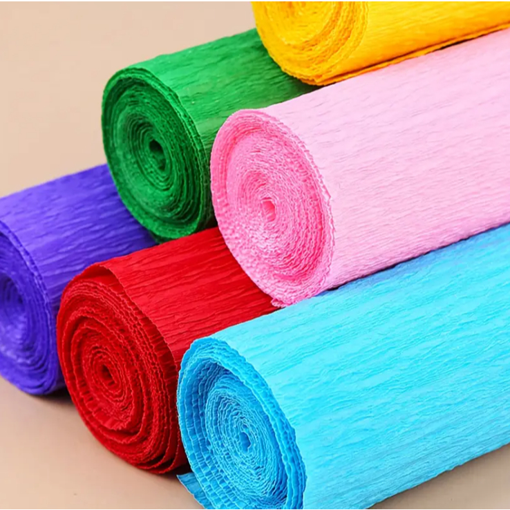 10 Rolinhos Papel Crepom Comum 48x200cm Papel Escolar Artesanato ...