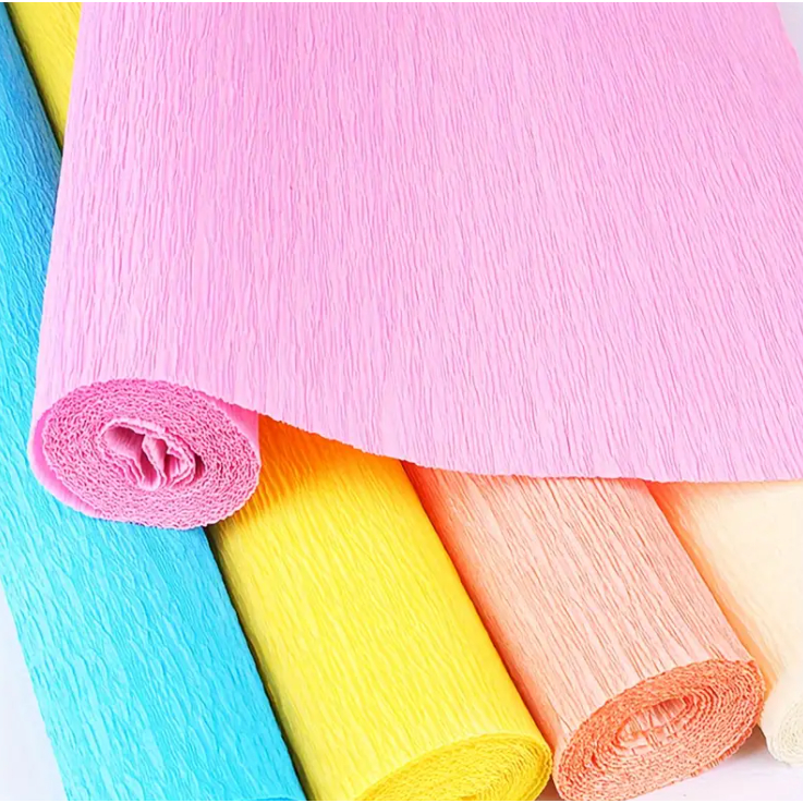 10 Rolinhos Papel Crepom Comum 48x200cm Papel Escolar Artesanato ...