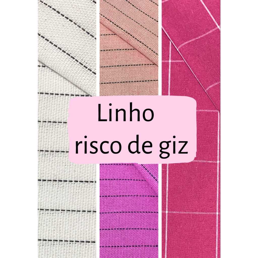 TECIDO LINHO LISTRADO 70% VISCOSE 30% LINHO DIVERSAS CORES E RISCOS (1m ...