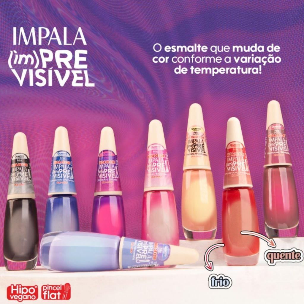 Kit de Esmaltes Impala Que Muda Coleção Imprevísivel Nova Coleção De ...