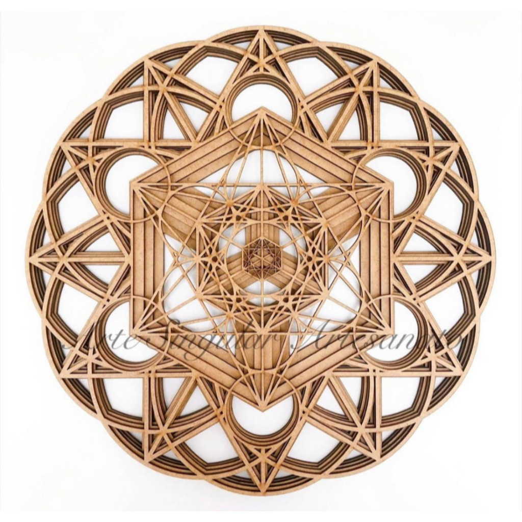 Mandala 3D Cubo de Metatron 4 Camadas MDF Cru | Shopee Brasil