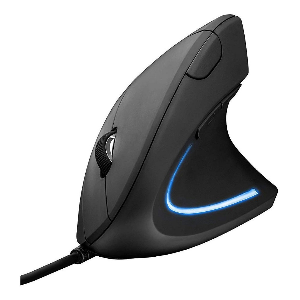 Mouse Trust Vertical Ergonômico Verto, LED Azul, 6 Botões | Shopee Brasil