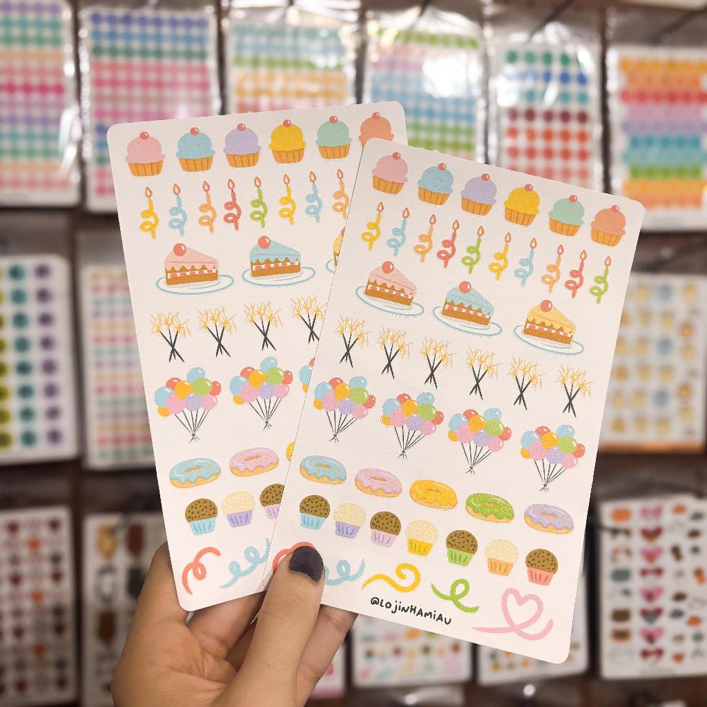 Kit 2 Cartelas de Adesivos Miau Aniversário Kawaii/ Niver fofo | Shopee ...