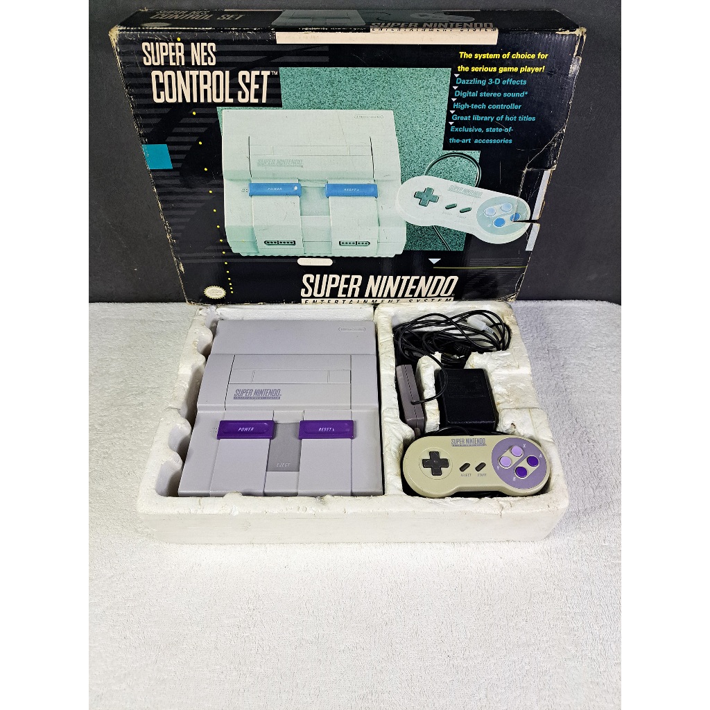 Console Super Nintendo Fat com caixa. Modelo 001 com som Off Board ...