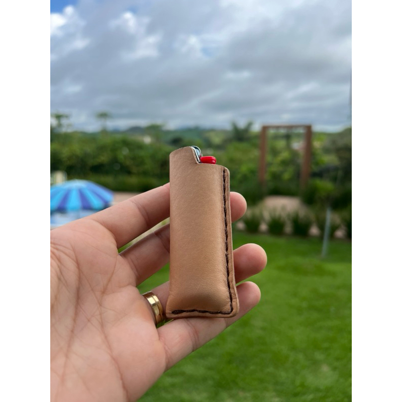 Capa de couro Legítimo para isqueiro BIC grande. | Shopee Brasil