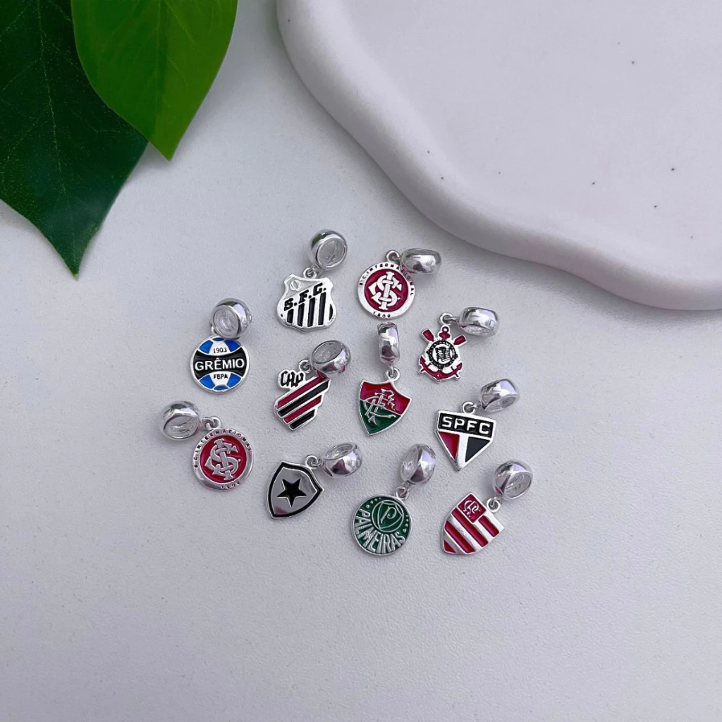 Pingente Berloque de Times do Futebol Brasileiro em Prata 925 Original ...