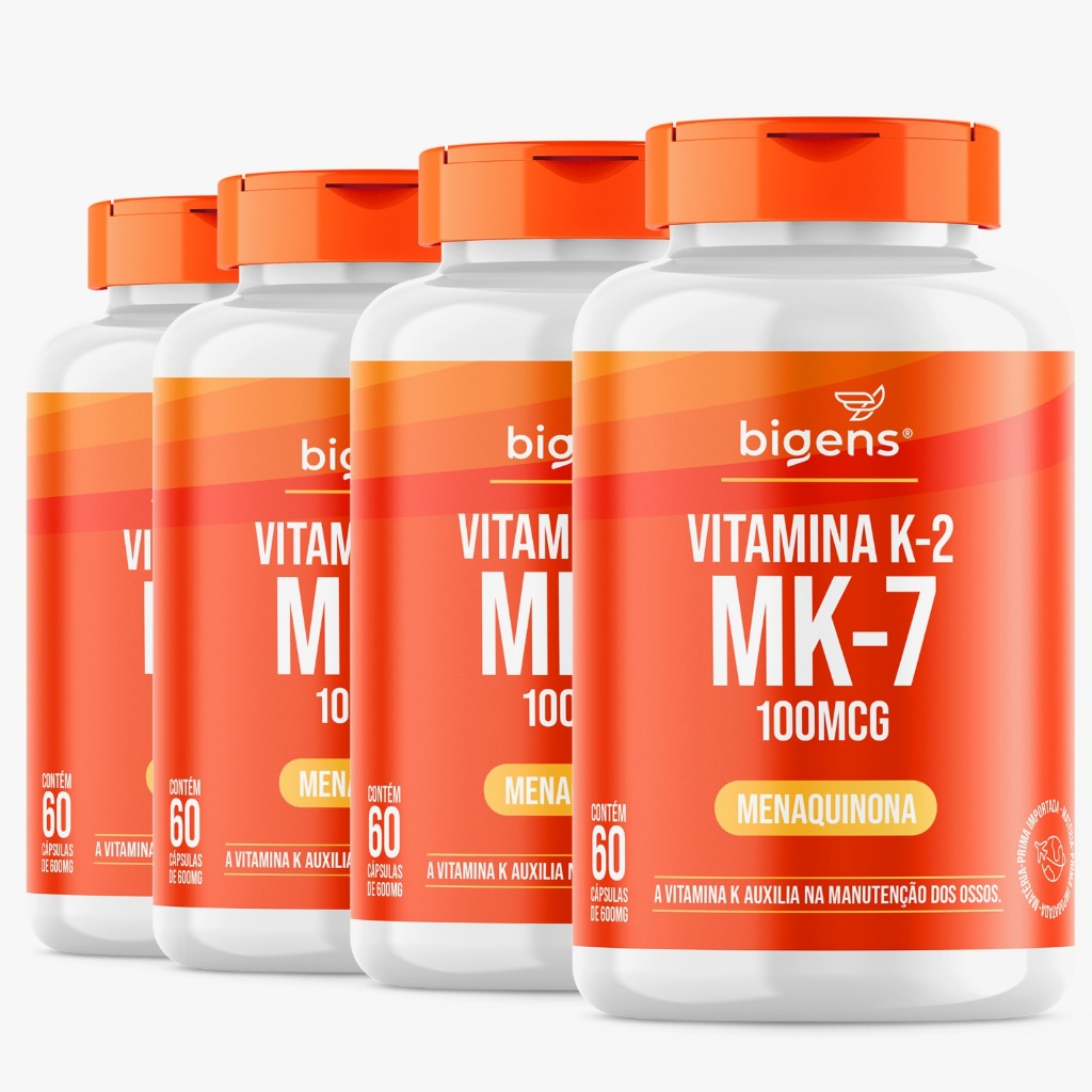 BIGENS KIT 4X VITAMINA K2 MK-7, 60 CÁPSULAS, 100MCG, MK7 BIOGENS | Shopee Brasil