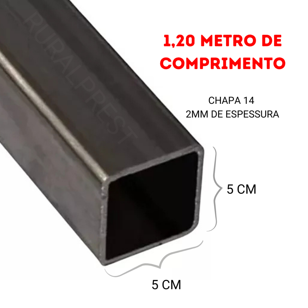 METALON 50X50 MM CHAPA 14 2MM DE ESPESSURA - TUBO QUADRADO DE AÇO - 1 ...