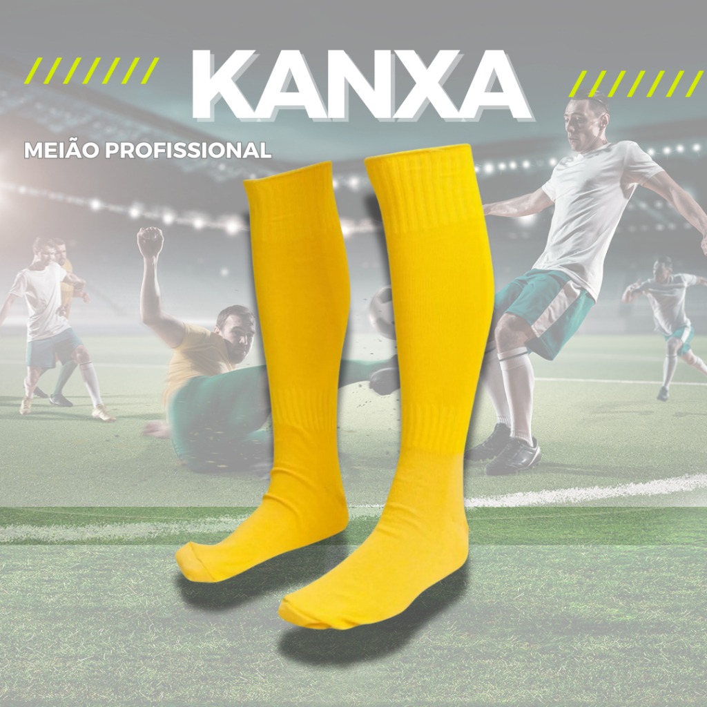 MEIÃO DE FUTEBOL PROFISSIONAL KANXA AMARELO | Shopee Brasil
