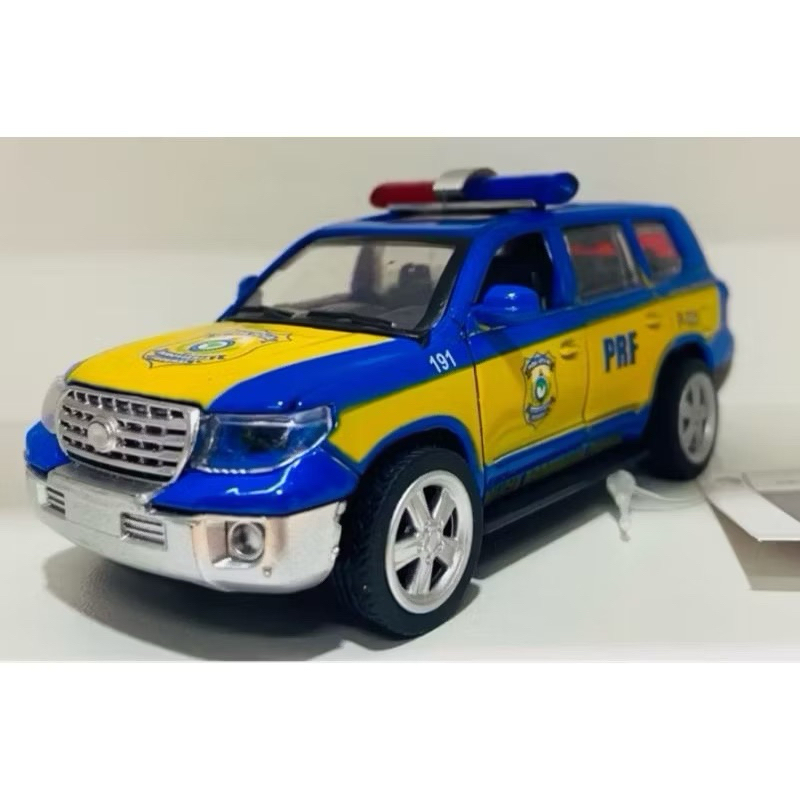 Carrinho Miniatura Viatura da Polícia Rodoviária Federal Azul Em Metal ...