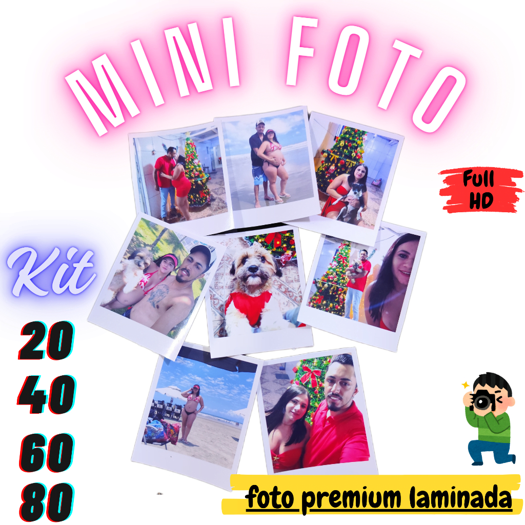 20-80 Mini fotos, 6.3x7.7cm ESCOLHA SEU KIT DE FOTOS. | Shopee Brasil