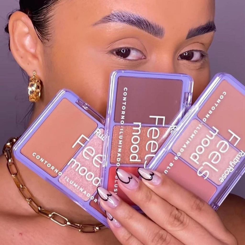 Paleta Trio Contorno Iluminador Blush Feels Mood - Ruby Rose | Shopee Brasil