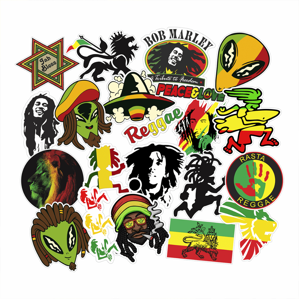 Adesivos Reggae Jamaica Rastafari Sticker Premium Tribo Jah Vibes ...