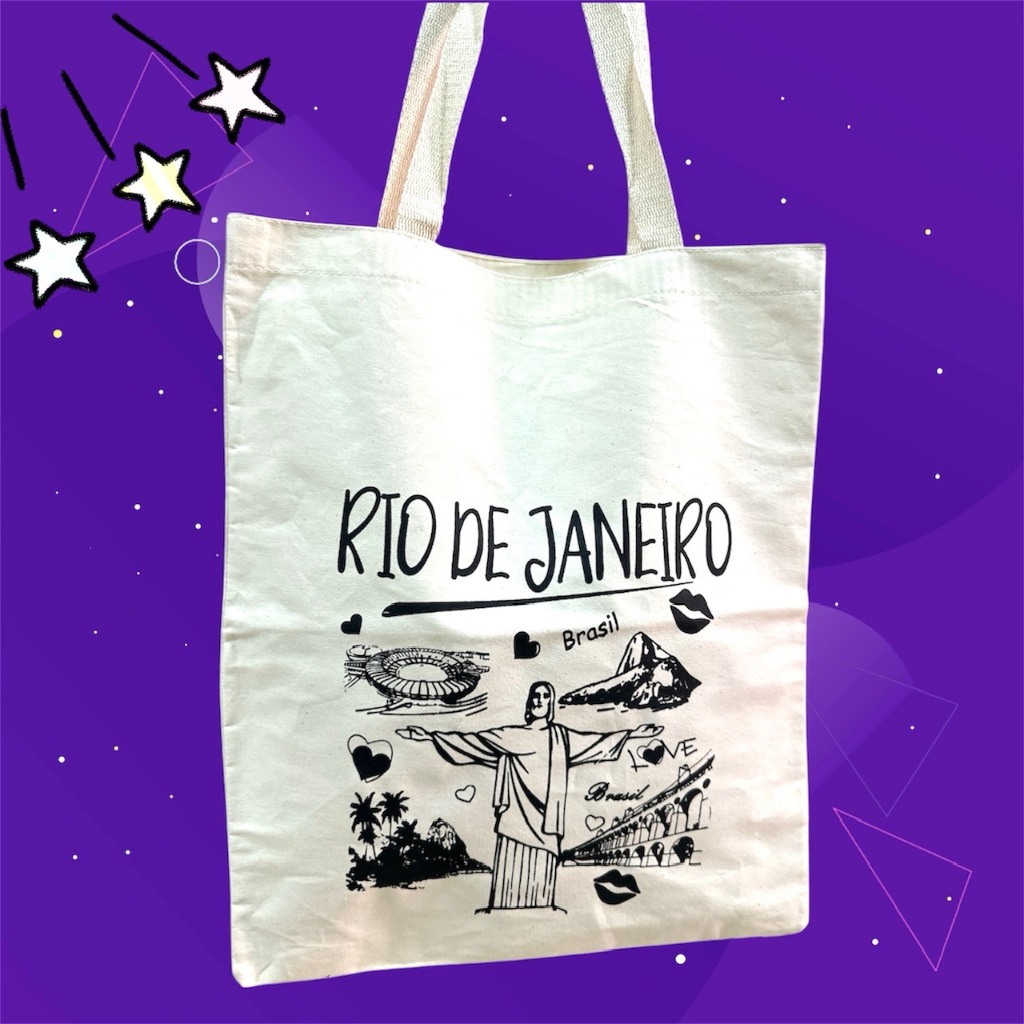 Ecobag de Lona com Estampa do Rio de Janeiro | Shopee Brasil