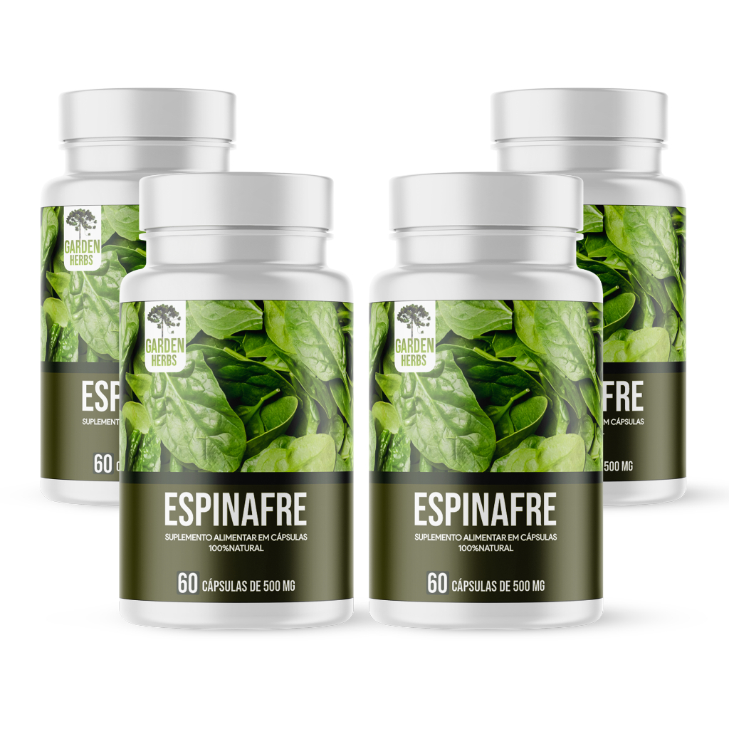 Kit 4 Frascos - Espinafre ( Spinacia Oleracea ) 500 Mg - 60 cápsulas ...