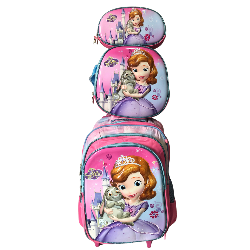 Kit Mochila Rodinha Infantil Princesa Sofia Lancheira Estojo | Shopee Brasil