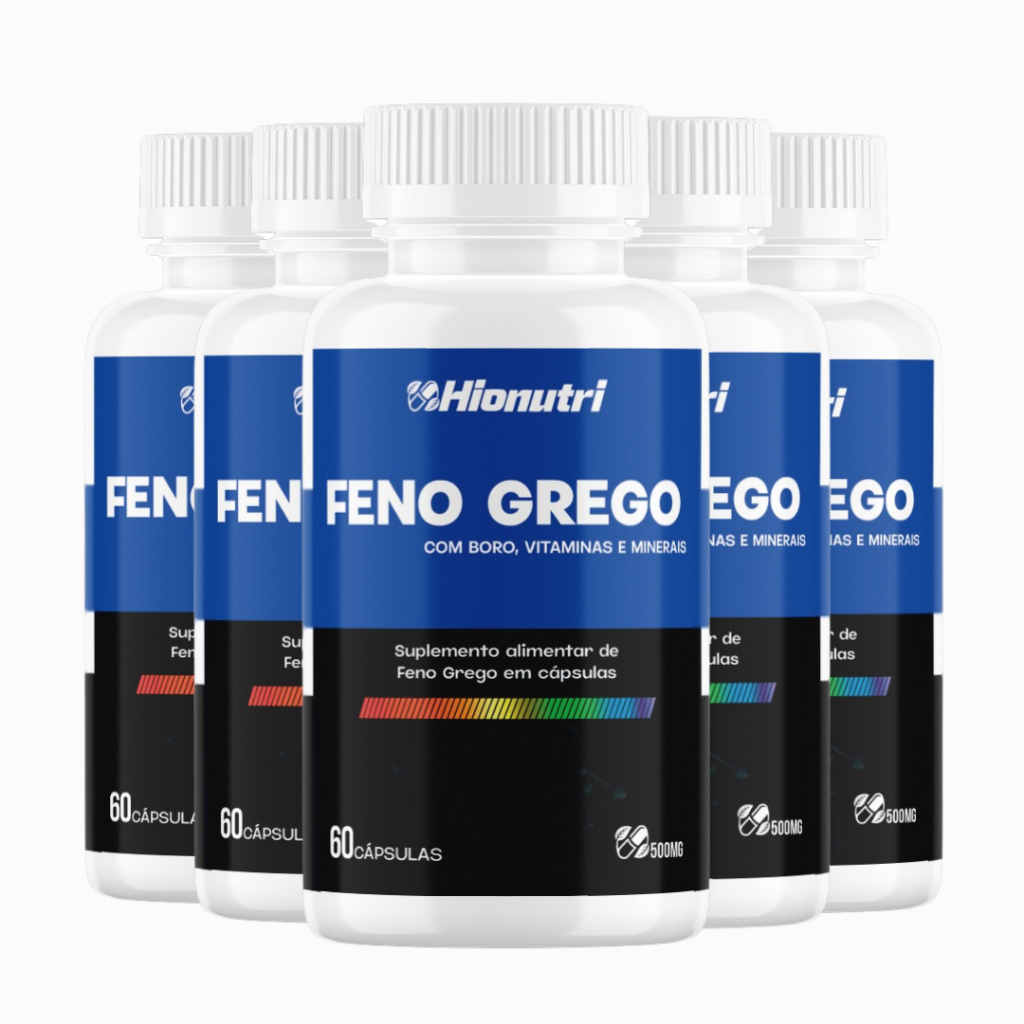 Kit 5x Feno Grego Original 60 Caps 500mg Hionutri | Shopee Brasil