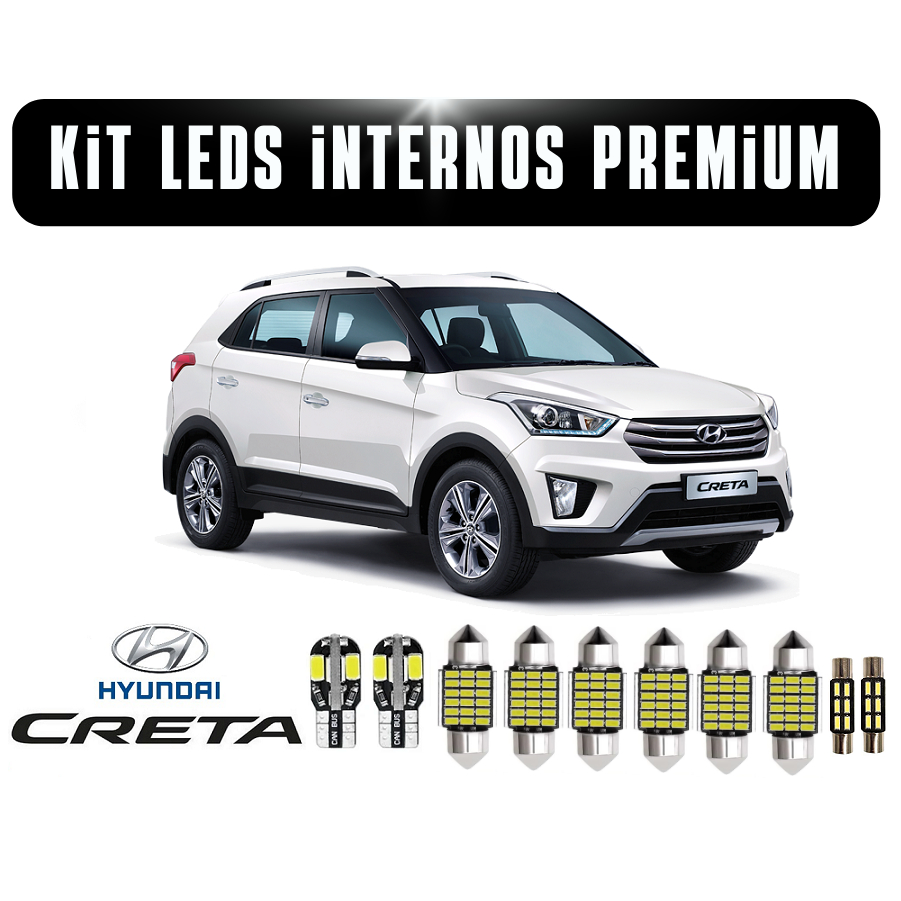 Kit Lampadas Led Premium Internas + Placa Hyundai Novo Creta 2021 a ...