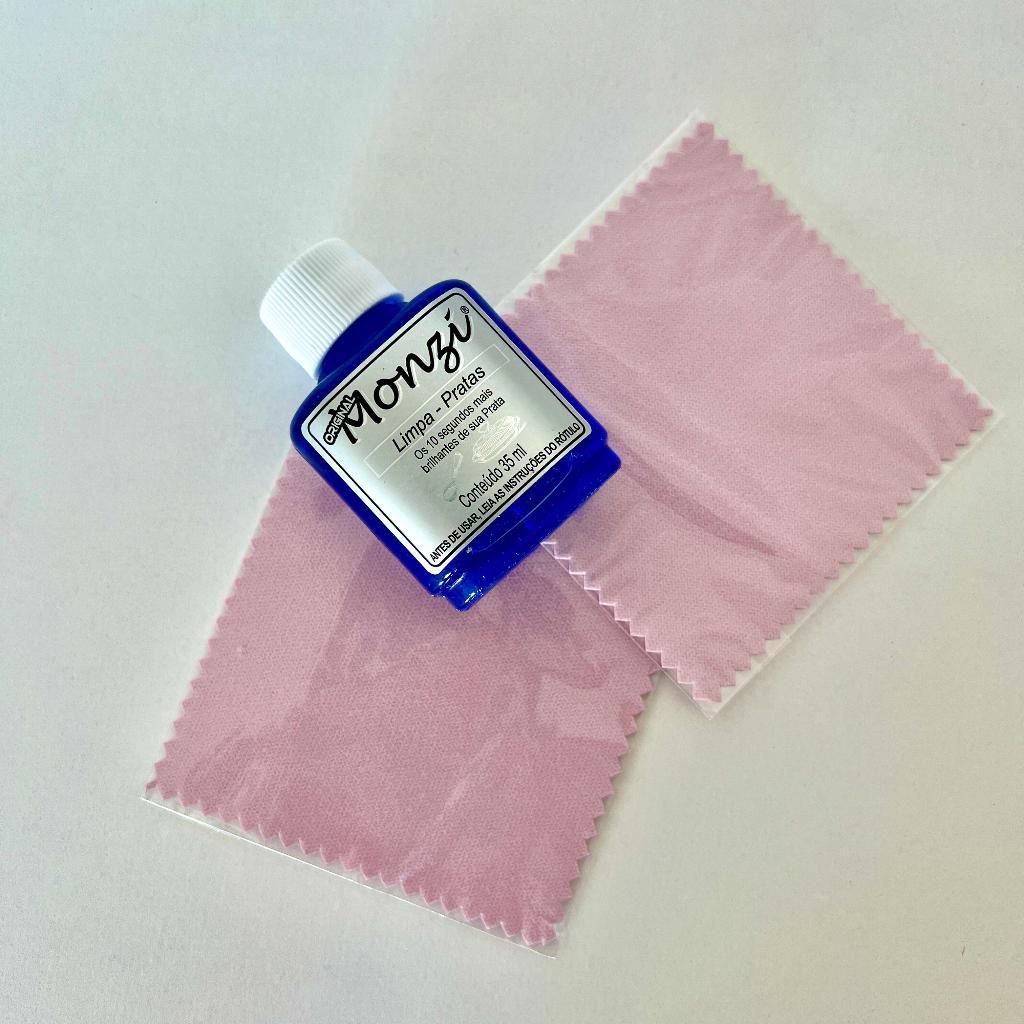 Kit para limpar joias em prata - Flanelas rosa 9x9cm limpa pratas monzi ...