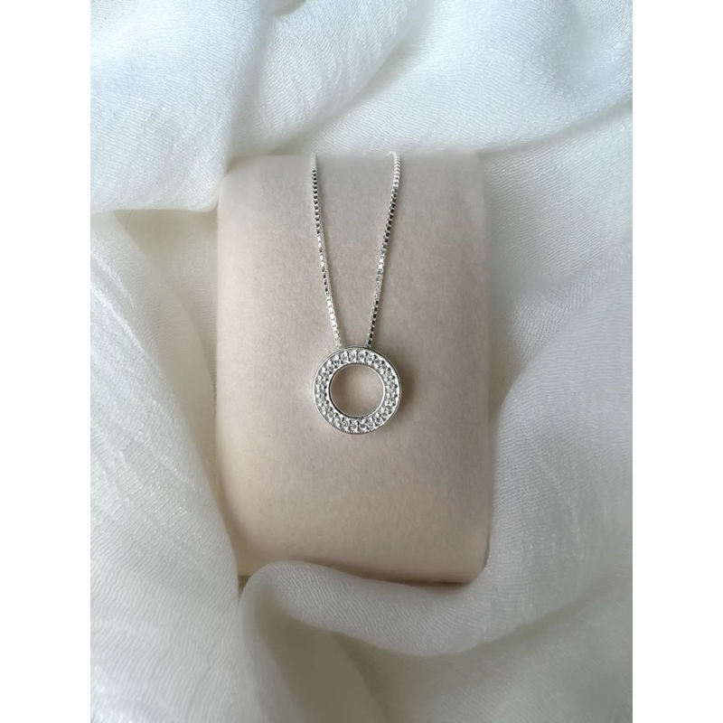 Colar Corrente Pingente Redondo Vazado Banhado Prata 925 | Shopee Brasil