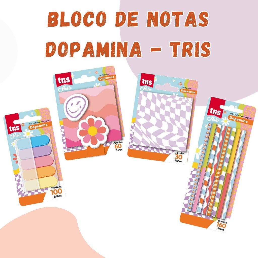 Kit de Notas Autoadesivas Euforia Holic Dopamina – Marca Tris | Shopee ...