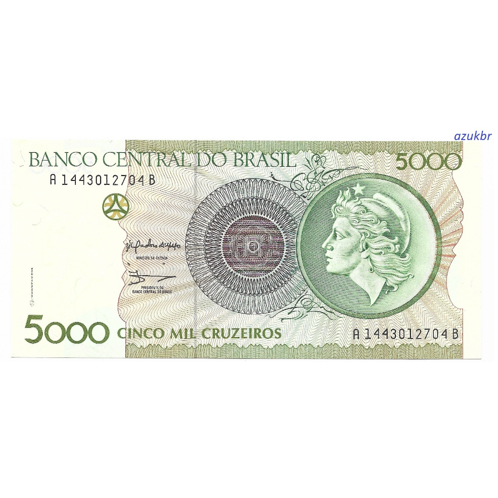 * CÉDULA BRASIL - C222 5000 CRUZEIROS ZELIA/IBRAHIM 1990 C-222 QUASE FE * | Shopee Brasil