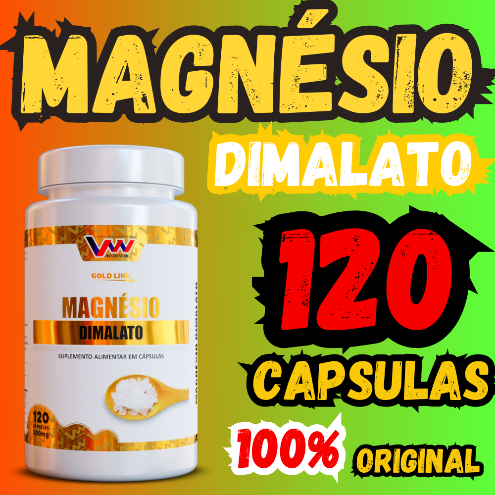 Suplemento de Magnésio Dimalato premium 120 cápsulas Saúde dos ossos e músculos | Shopee Brasil