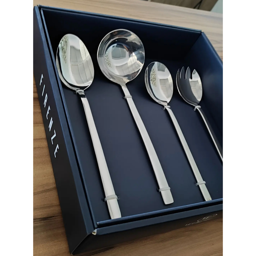 WOLFF - Conjunto 4 Talheres para Servir de Aço Inox Firenze | Shopee Brasil