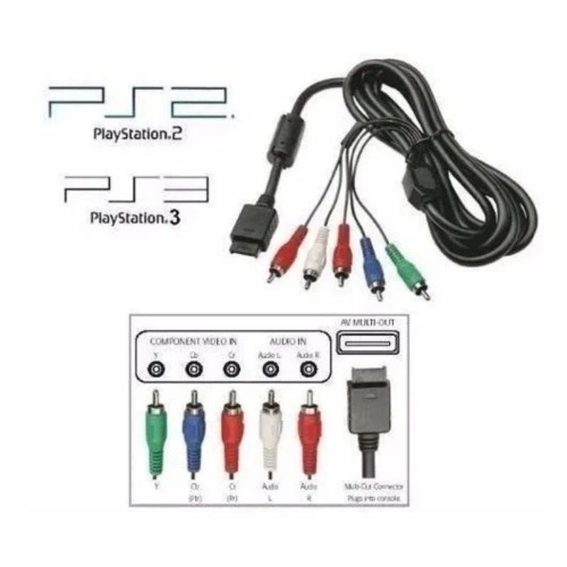 Cabo Video Componente Playstation Ps2 Ps3 Alta Definição | Shopee Brasil
