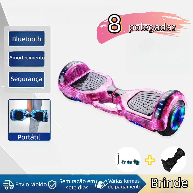 Hoverboard Skate Electrico Overboard 8" Led Bluetooth Scooter. | Shopee ...