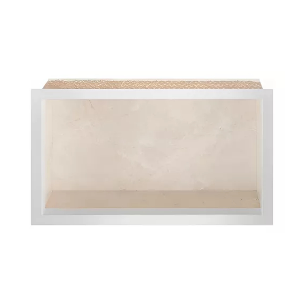 Nicho Porcelanato Bege Borda Aluminio Branco 60x32cm | Shopee Brasil