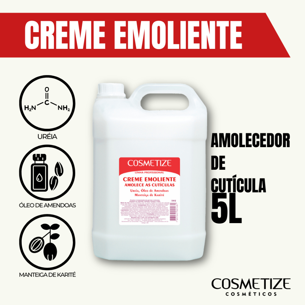 Creme Emoliente Amolecedor de Cutícula 5L Cosmetize | Shopee Brasil