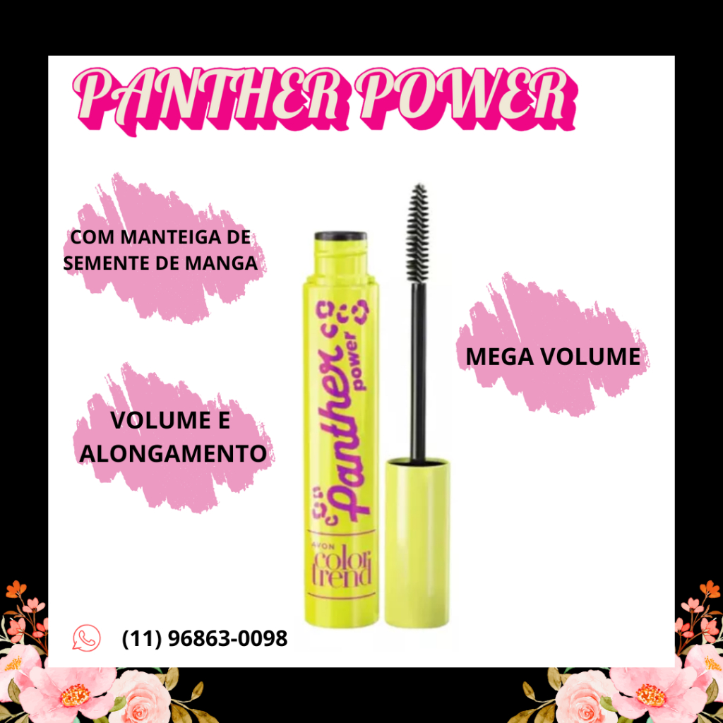 Máscara Cílios Avon Panther power Color trend Rímel volume e ...