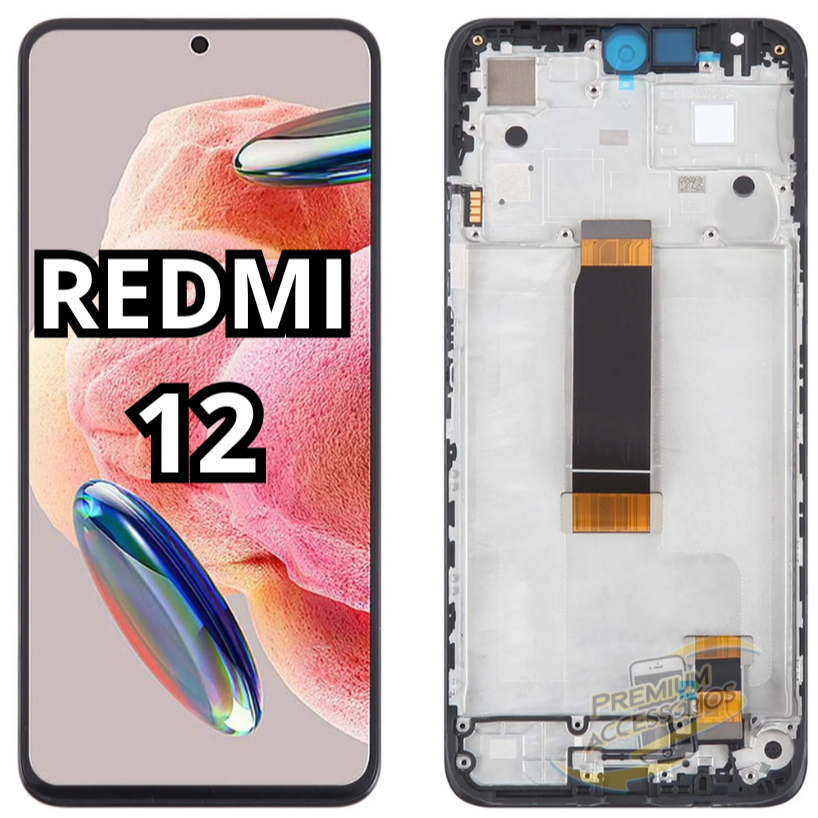 Tela Display Frontal Compatível Xiaomi Redmi 12 Com Aro e Sem Aro - A Pronta Entrega - Escorrega ...