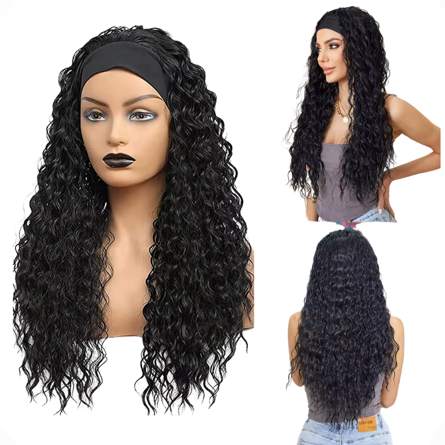 WIG PERUCA LACE CACHEADA PRETA FIBRA IDÊNTICA AO CABELO HUMANO 60CM ...