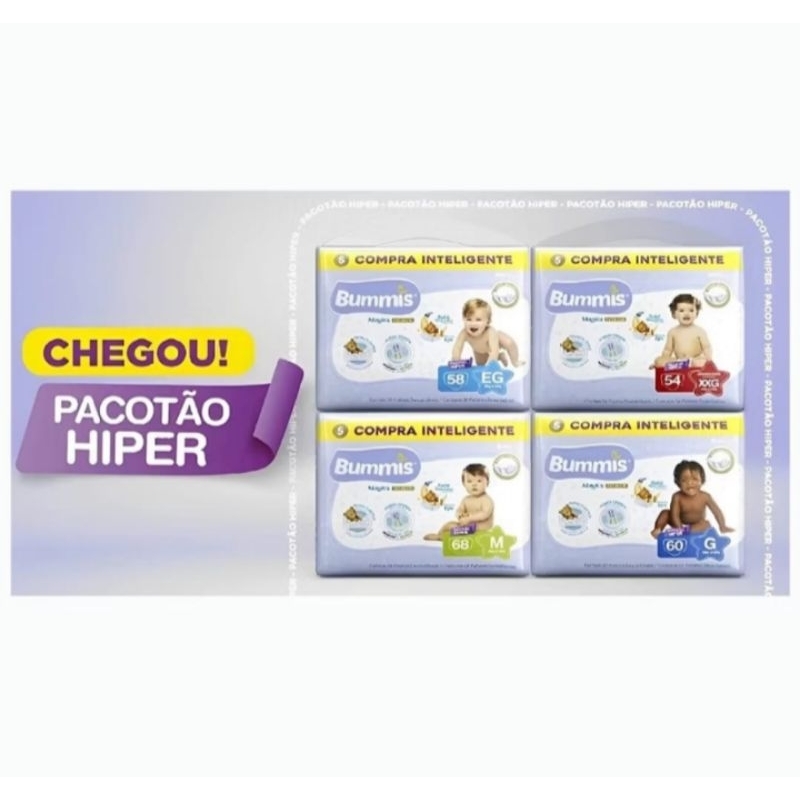 Fralda descartável Bummis Tubos Pacotão Hiper -tamanho G | Shopee Brasil
